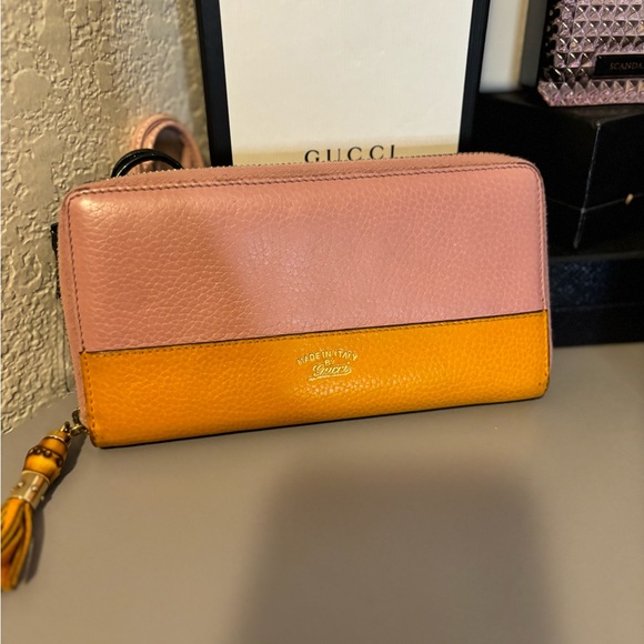 Gucci | Bags | Gucci Zip Wallet With Bamboo Zipper Pull | Poshmark